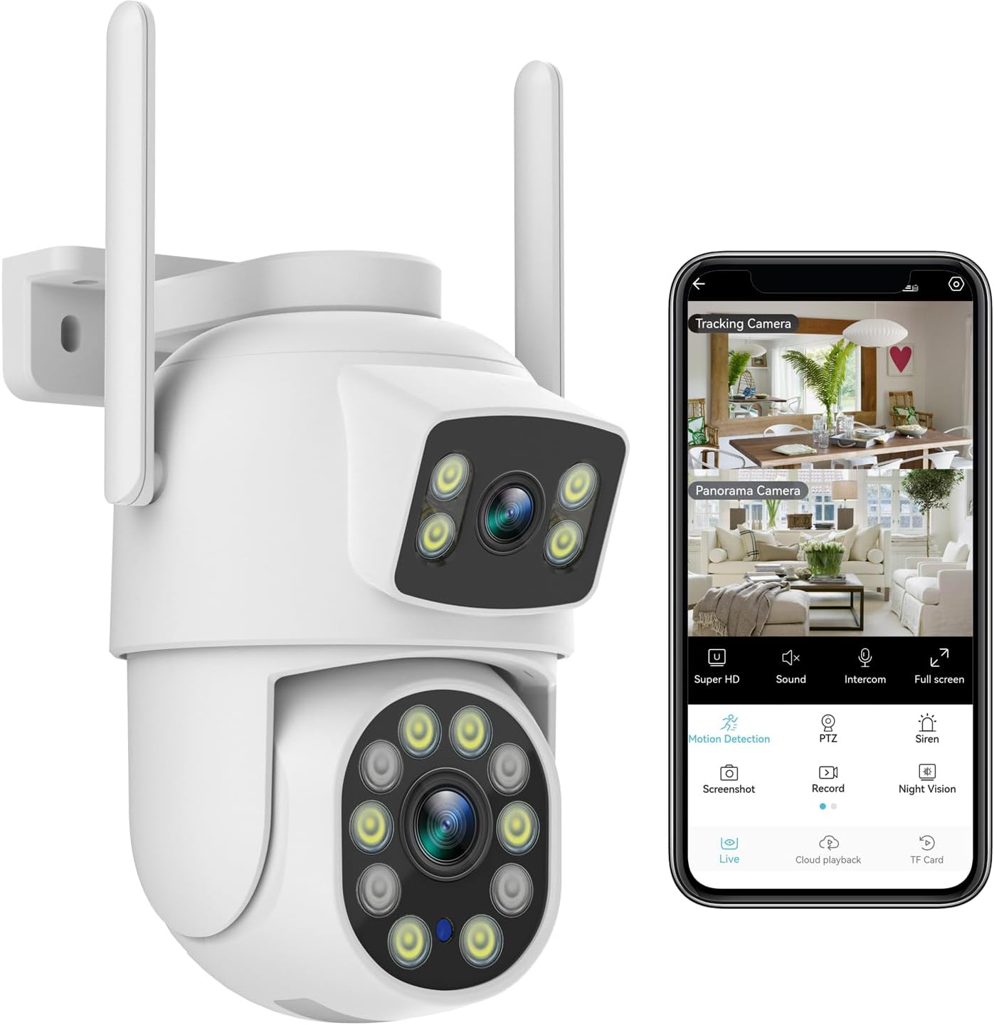 Amazon.com : GUOANVISION 6MP Security Camera Outdoor, Dual Lens Outside ...
