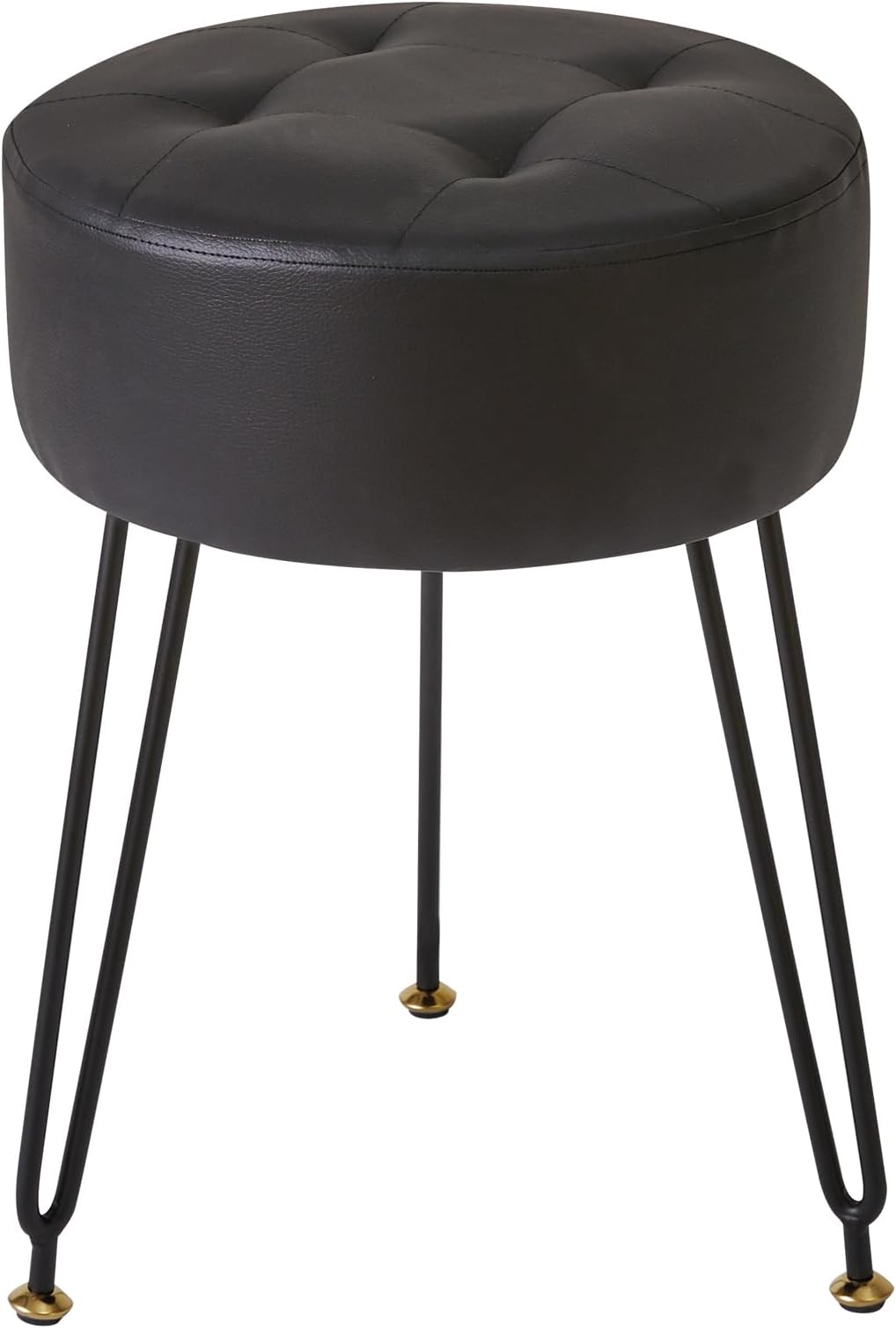 Amazon.com: IBUYKE Faux Leather Round Footrest Stool, Makeup Vanity ...
