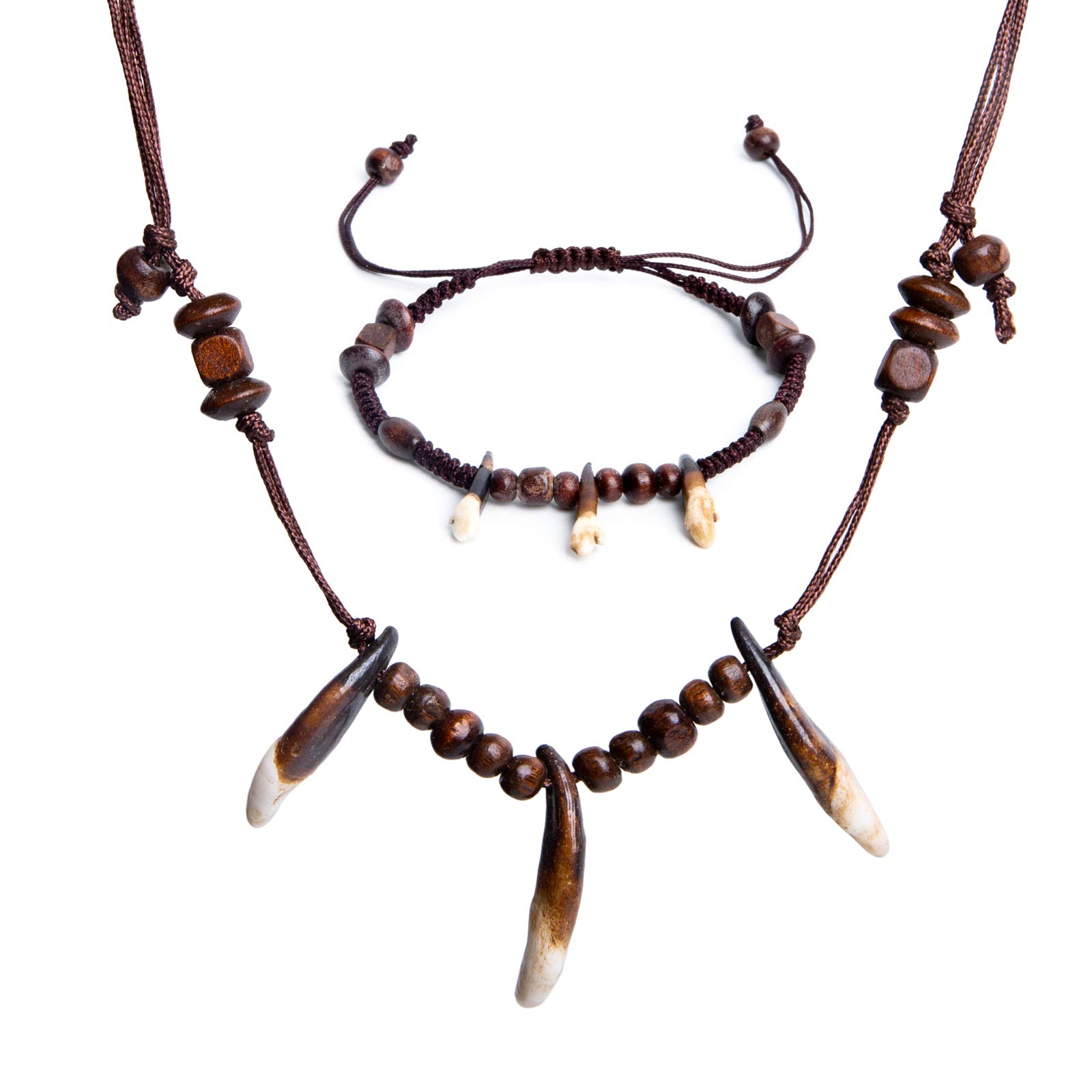 Scddboy Unisex Adjustable Buffalo Bone Tooth Necklace - Indian Tribe ...