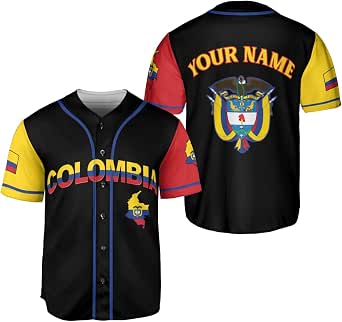 Amazon.com: Personalized Colombia Baseball Jersey Colombian Flag Jersey ...