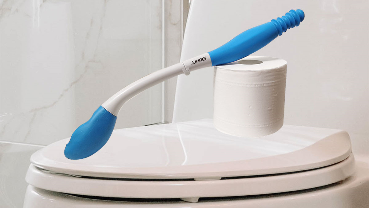 Watch foldable bottom wiping aid on Amazon Live