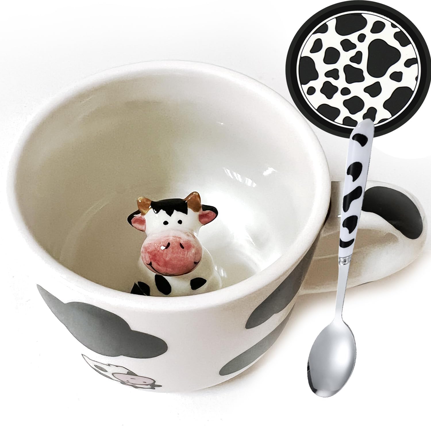 Arawat Cow Mug with Cow Inside Cute Coffee Mugs Tea Cups Ceramic Cup ...