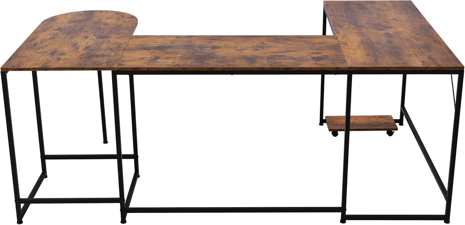 Amazon.com: CYRUS U-Shaped Computer Desk, Industrial Corner Writing ...