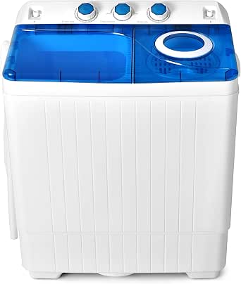COSTWAY Portable Washing Machine, 2 in 1 Twin Tub 26Lbs Capacity Washer ...