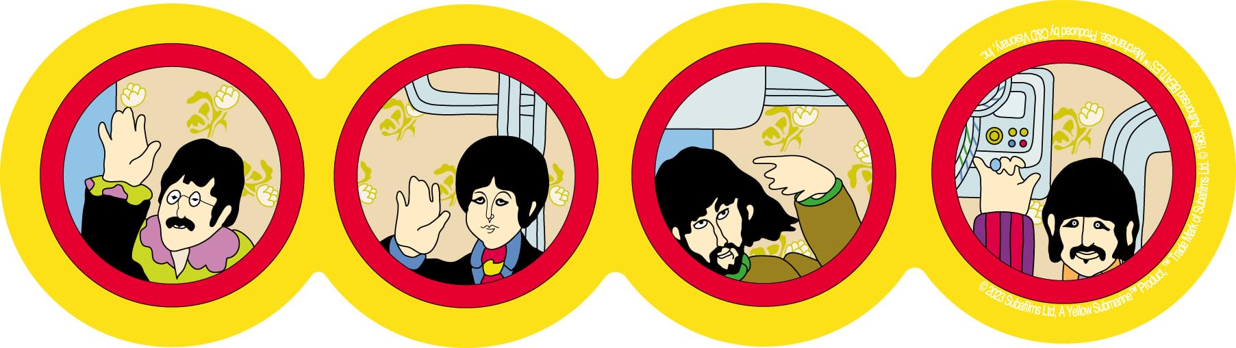 Amazon.com: The Beatles Yellow Submarine Windows Sticker : Home & Kitchen