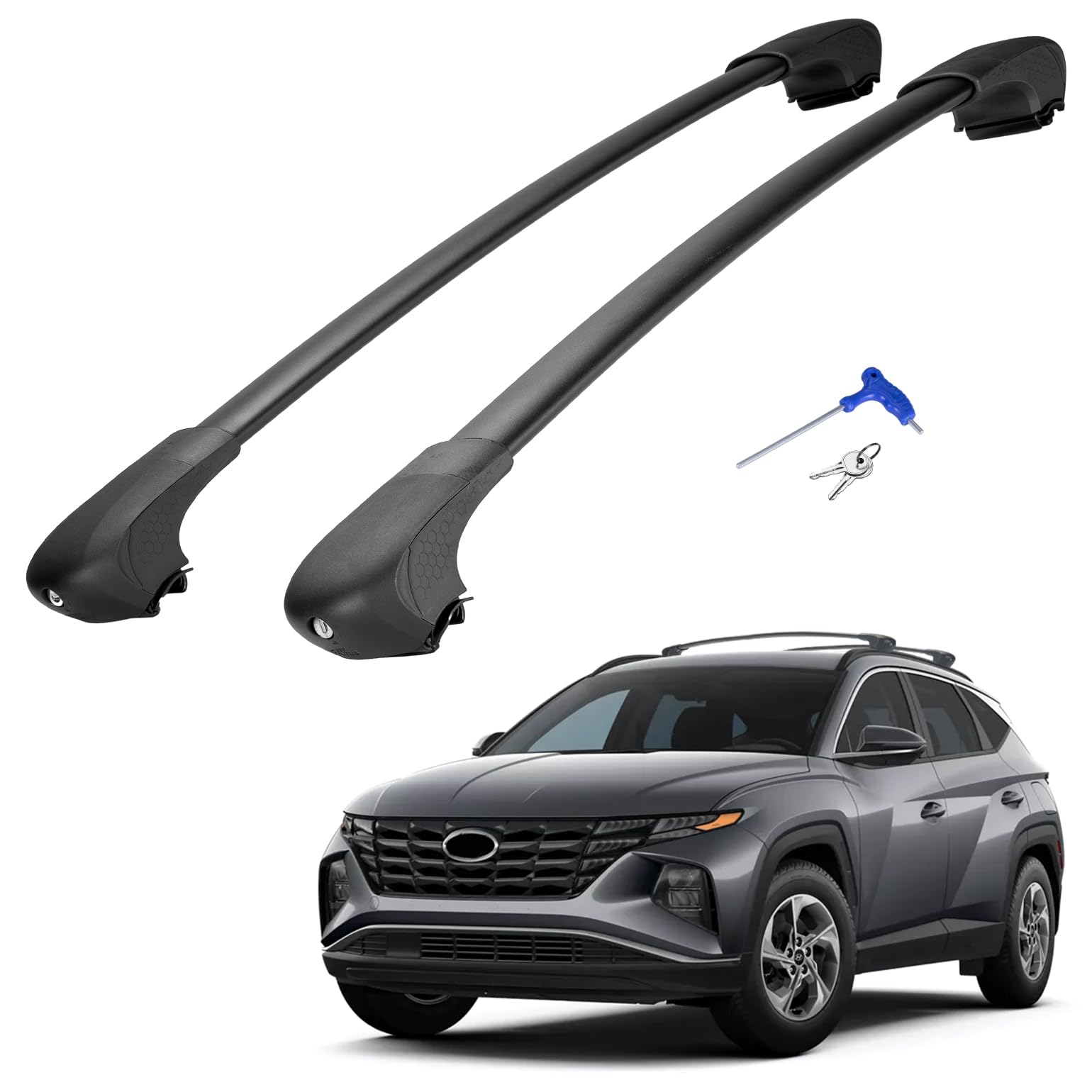 Amazon.com: JOYTUTUS Lockable Car Roof Rack Cross Bars Compatible with ...