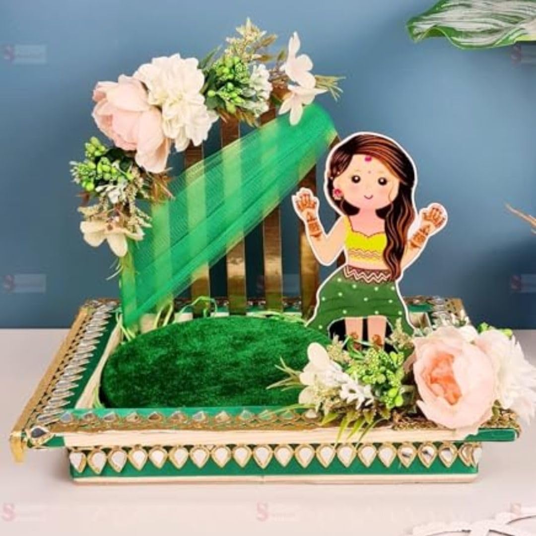 Buy SATYAM KRAFT 1 Pcs Mehndi Handcrafted Platter Thali | Decorative ...