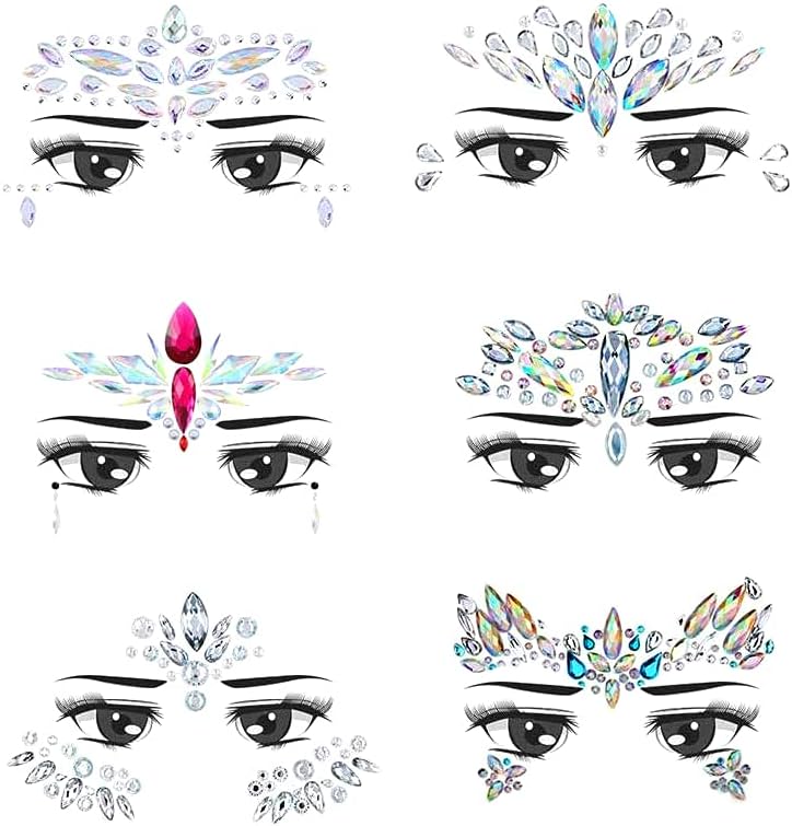 Face Gems, Women Face Crystal Face Jewels Glitter Rhinestone Bindi ...