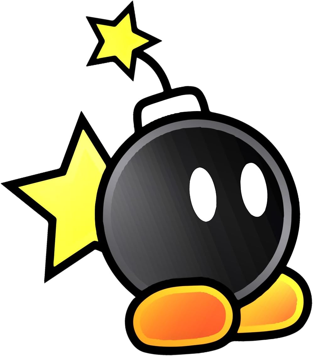 Amazon.com: Bargain Max Decals Mario Character Bomb Black Orange NES ...
