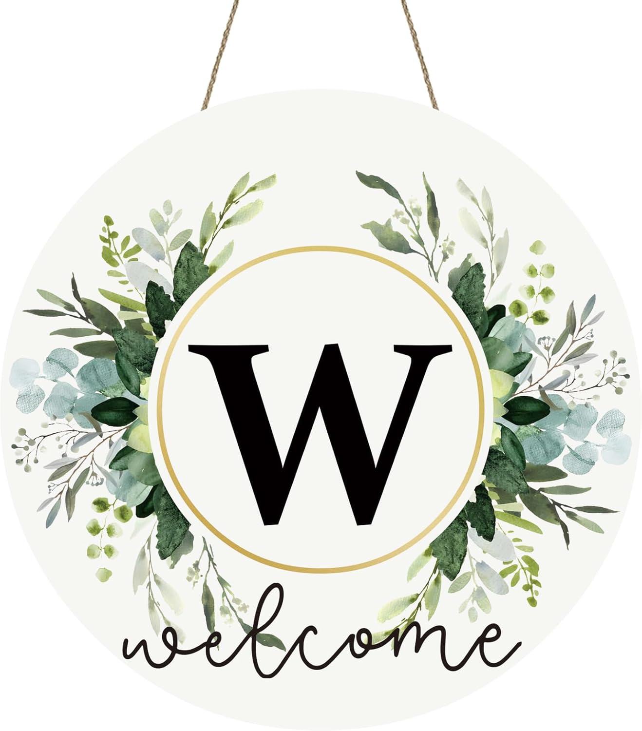 Amazon.com: Monogram Letter W Wreaths for Front Door Wreath Wooden ...