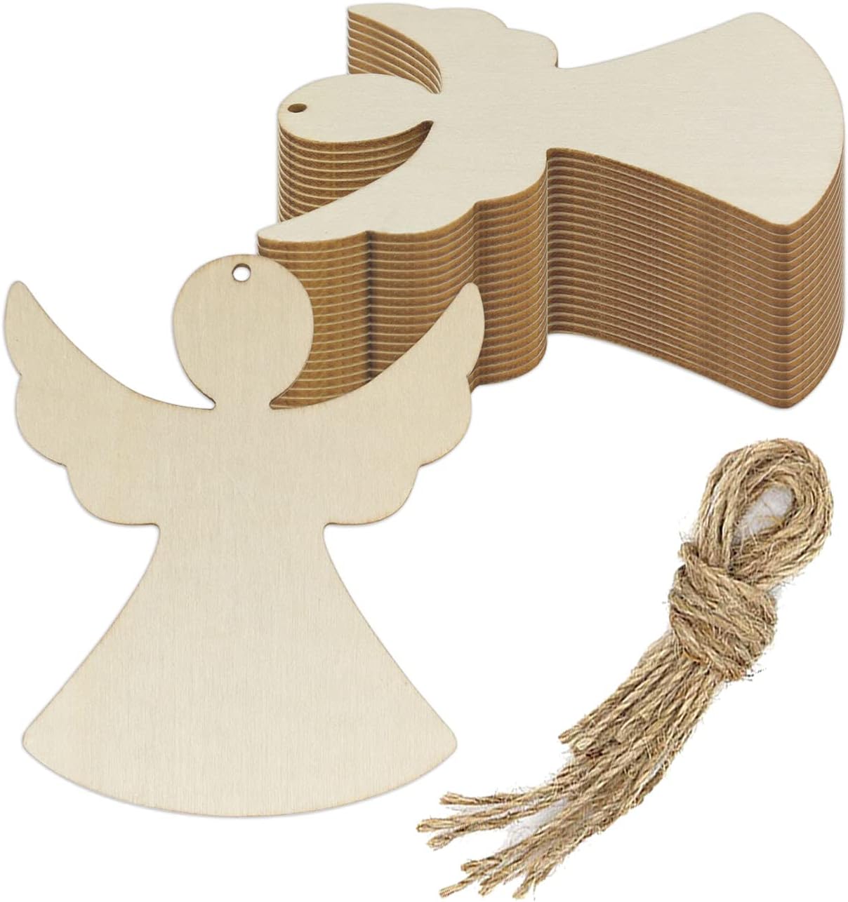 Amazon.com: Creaides 20pcs Angel Wood DIY Crafts Cutouts Wooden Angel ...