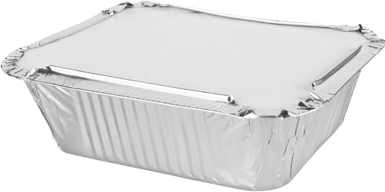 MARENT Brand 50 x LARGE ALUMINIUM FOIL FOOD CONTAINERS + LIDS No6a ...