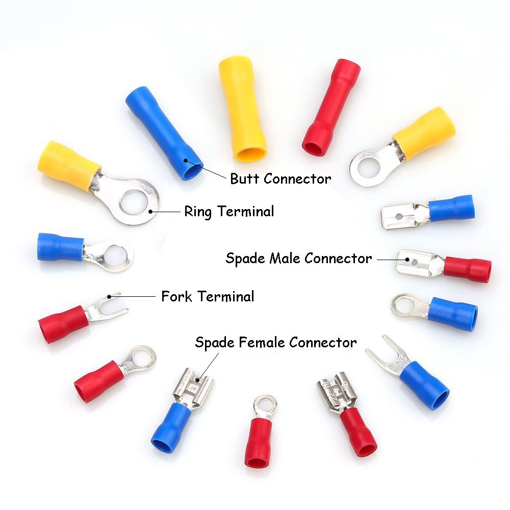 650pcs Assorted Insulated Ring Crimp Terminals Electrical 150pcs Set