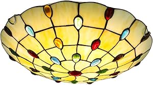 Tiffany-Style Ceiling Lamp,Vintage Dimmable Stained Glass Hallway Led ...