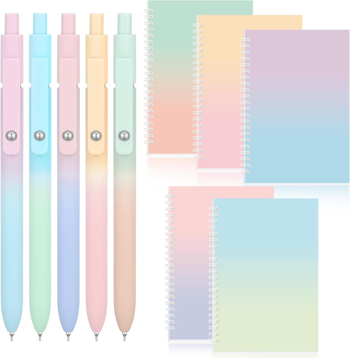 Amazon.com: Zhanmai 10 Pcs Aesthetic Pens and Spiral Notebooks Pastel ...