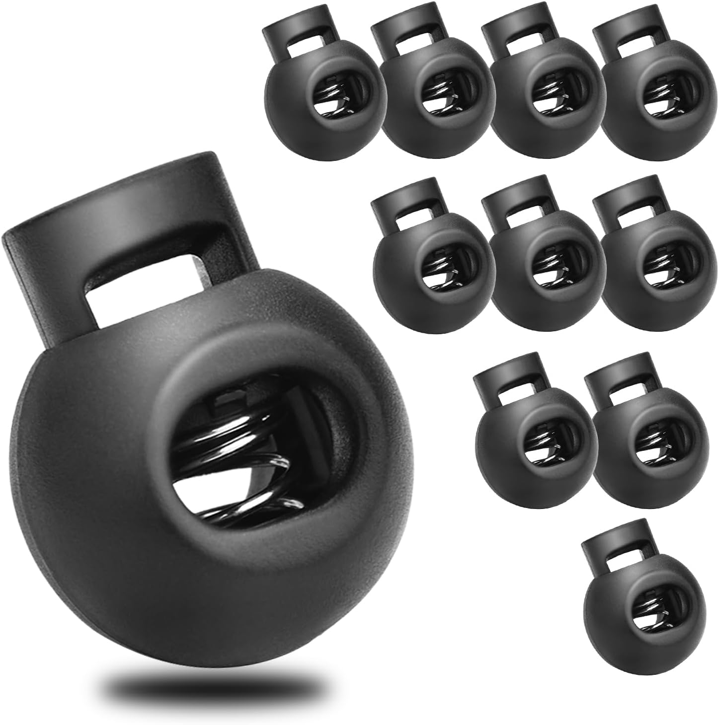 Amazon.com: AQRINGO 35 Pcs Plastic Cord Locks Single Hole Spring Toggle ...