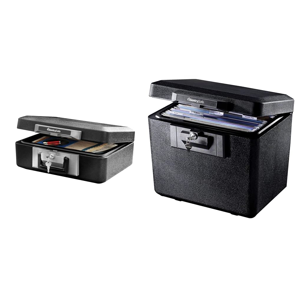 SentrySafe Fireproof Safe Box with Key Lock, Chest Safe with Carrying ...