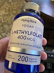Amazon.com: Piping Rock L MethylFolate 400 mcg | 200 Capsules ...