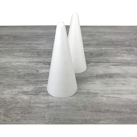 Cone en polystyrène Plein, Hauteur 40 cm, Diamètre de Base 18 cm ...