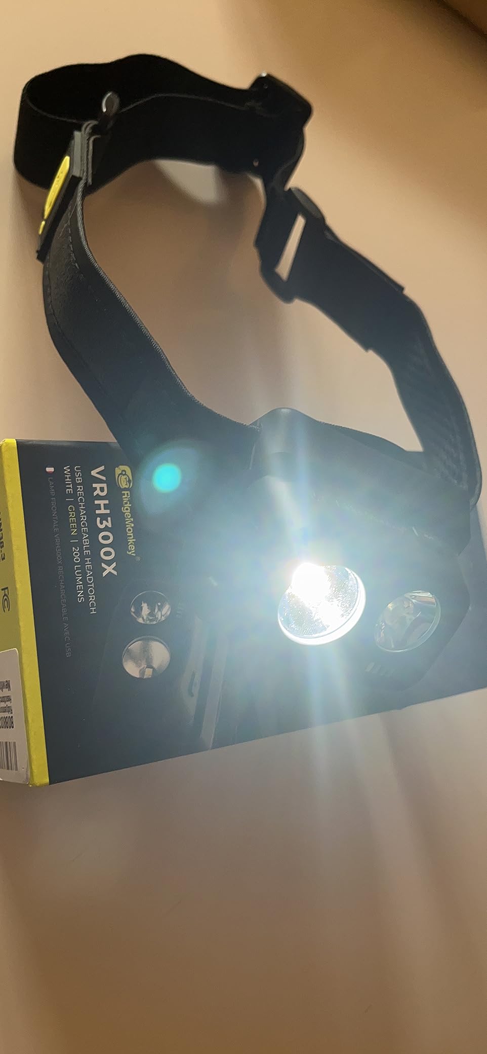 Ridgemonkey VRH300X Lampe Frontale Rechargeable USB (RM513) Noir ...