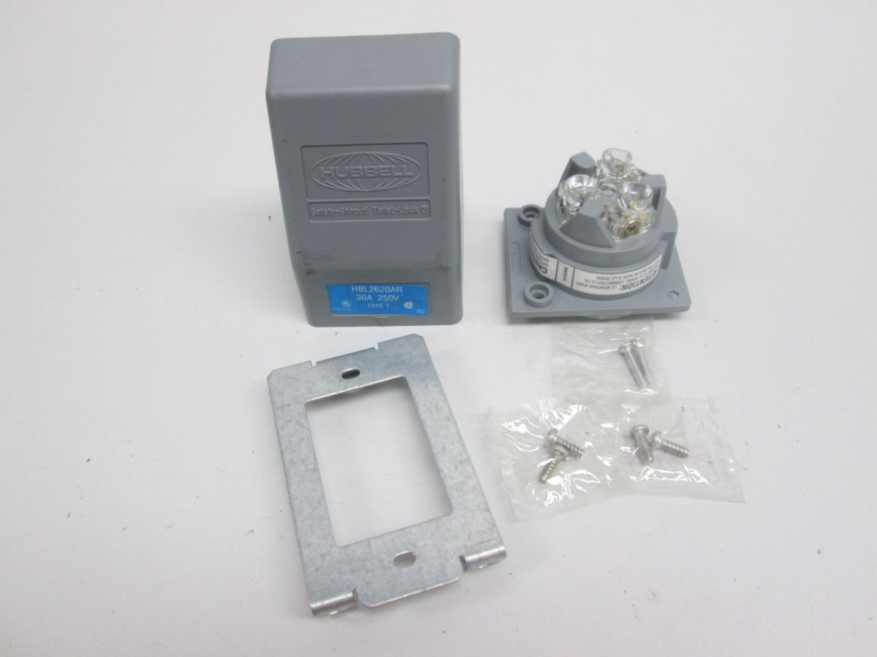 Hubbell HBL2620AR Locking Safety Shroud Receptacle, L6-30R, Angled ...