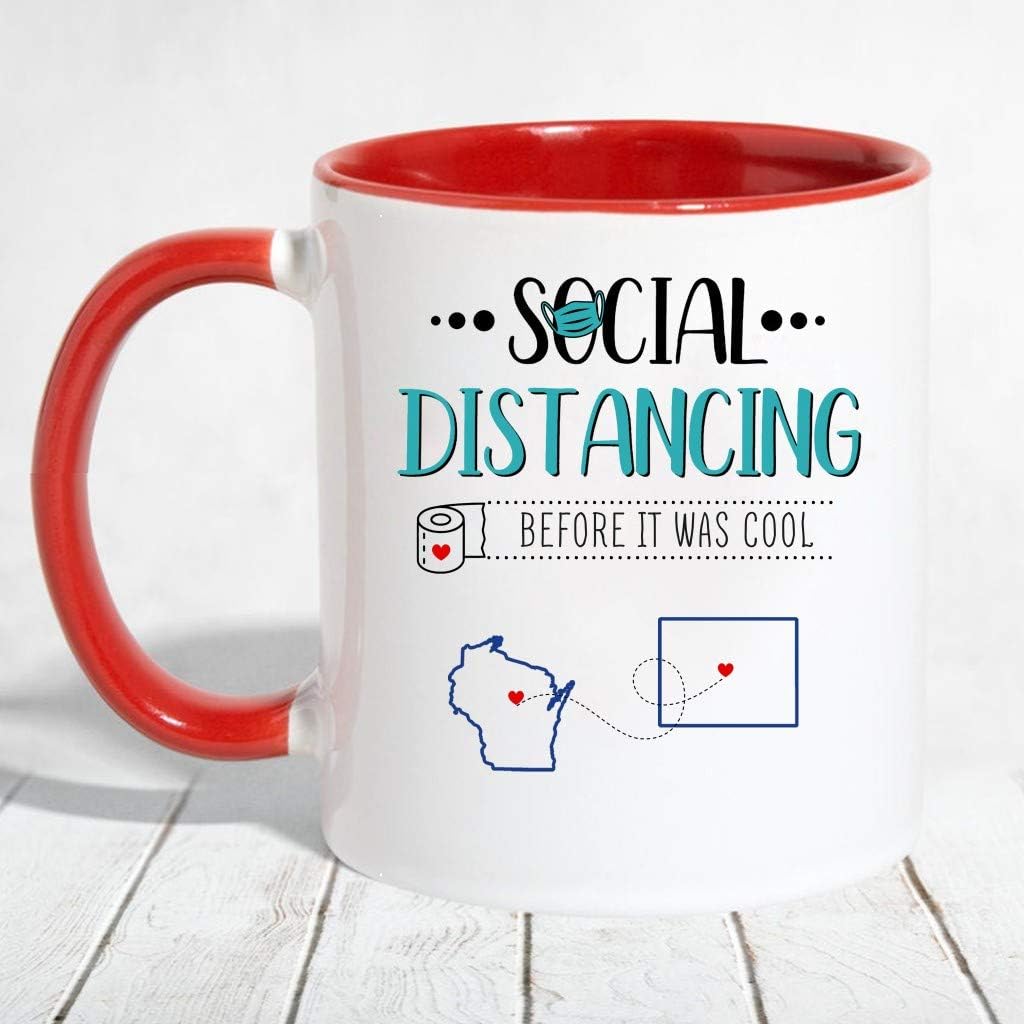 Amazon.com: Mothers Day Gifts Distance Wisconsin State Wyoming State ...