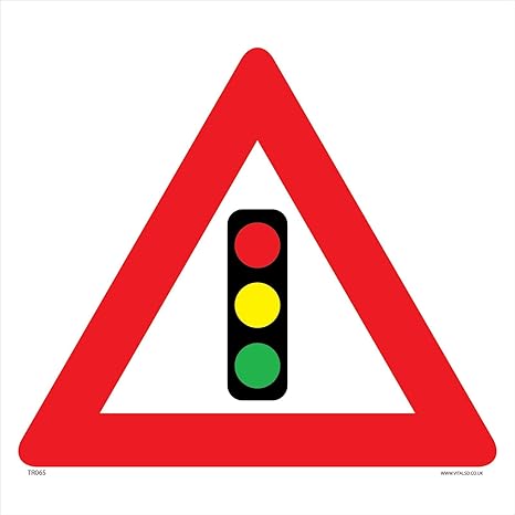 TR065 Traffic Sign TRAFFIC LIGHTS Signs 150mm x 150mm .STICKER/SAV ...