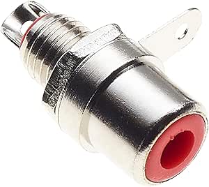 Phono Socket Chassis, Red - RCA Chassis Panel Mount Female Adapter ...