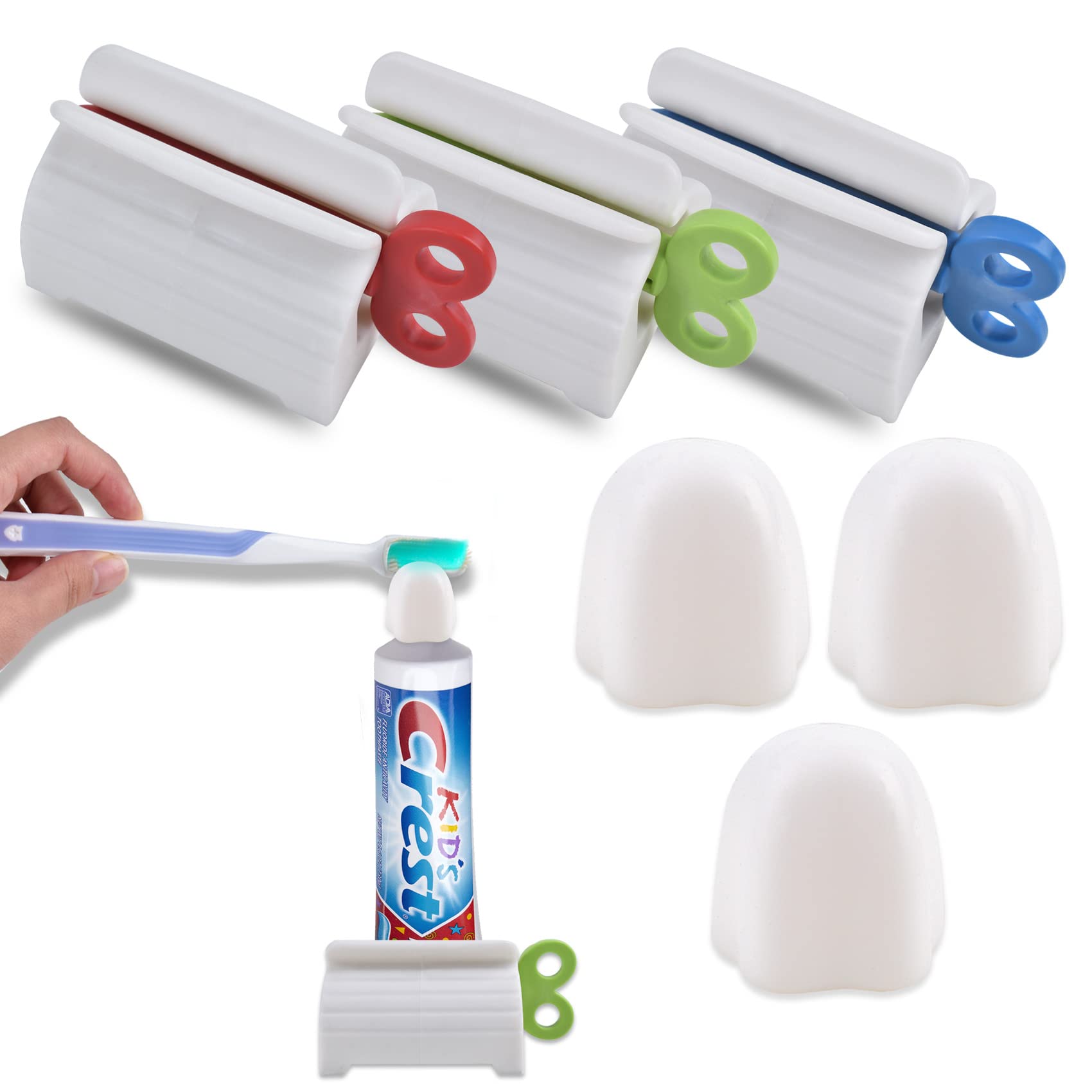 Amazon.com: Toothpaste Squeezer and Cap, 3 Pieces Toothpaste Tube ...