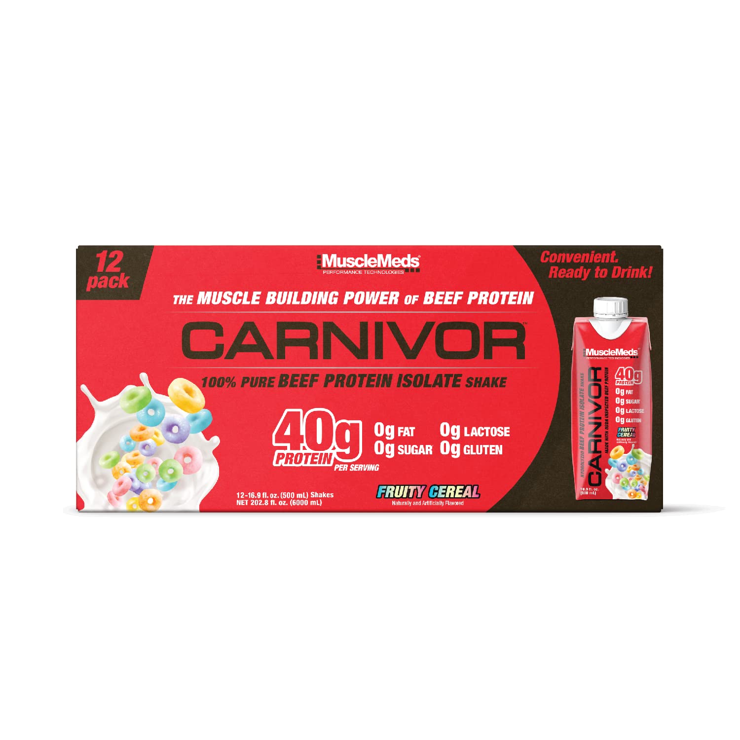 MuscleMeds Carnivor RTD, Ready to Drink Protein, Lactose Free, Sugar ...