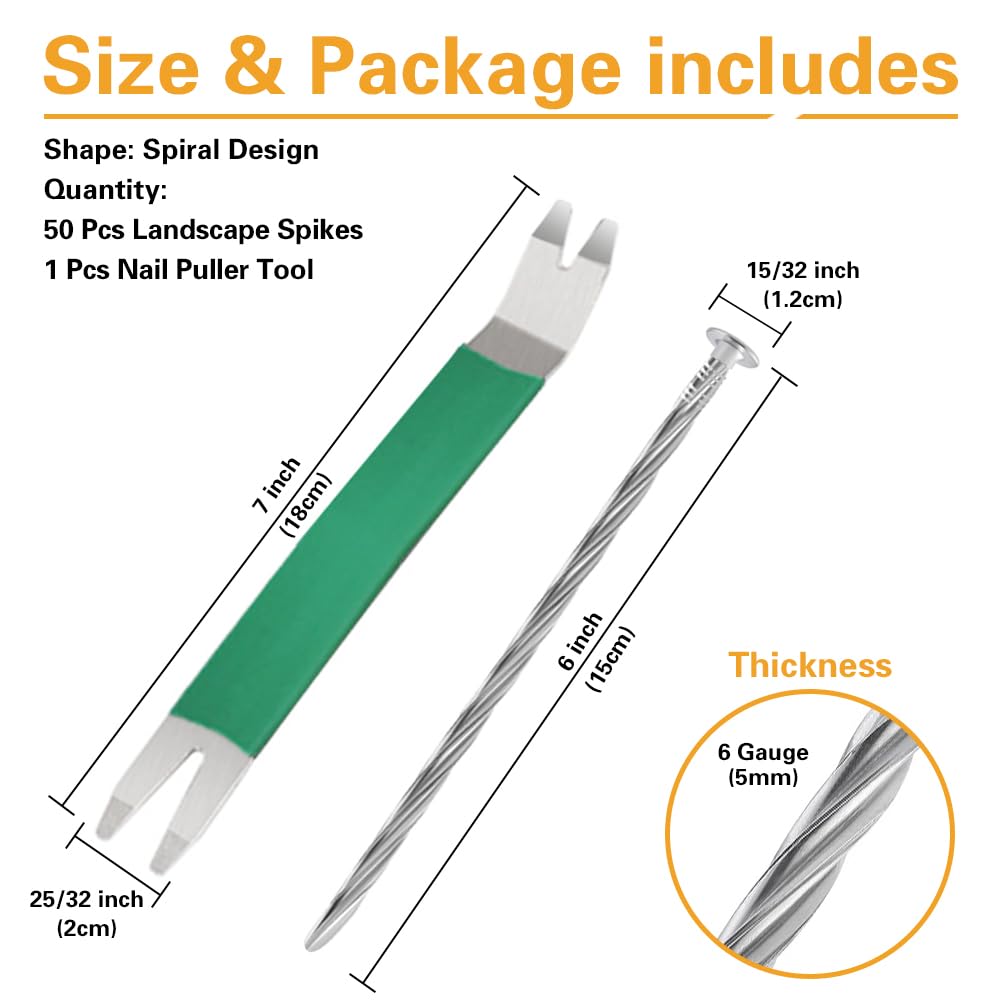 Snapklik.com : Bakulyor 50 Pack Metal Landscape Stakes, 6 Inch ...