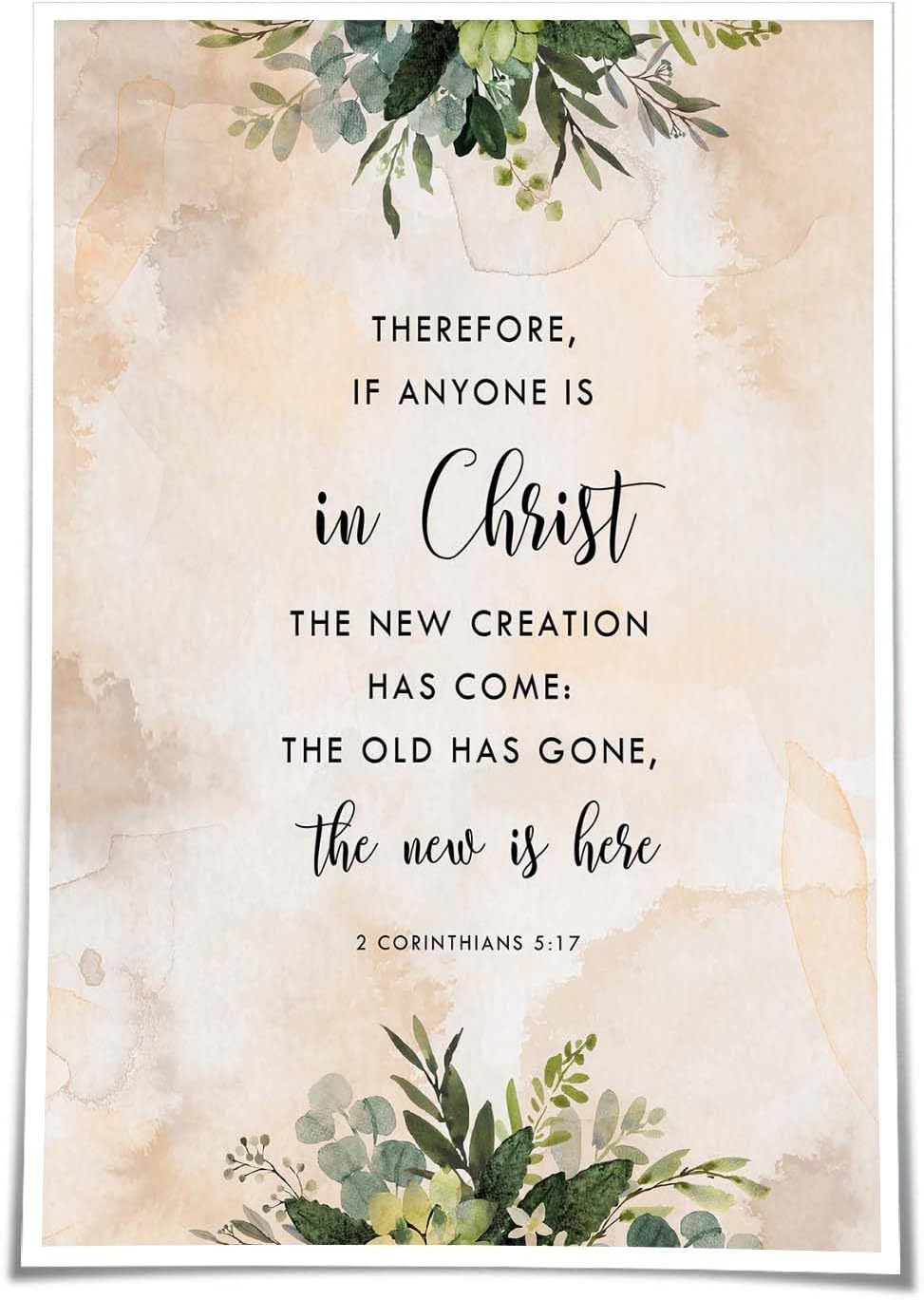 Amazon.com: Luiayeib 2 Corinthians 5 17 New Creation Bible Verse Wall ...