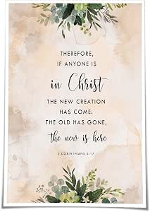 Amazon.com: Luiayeib 2 Corinthians 5 17 New Creation Bible Verse Wall ...