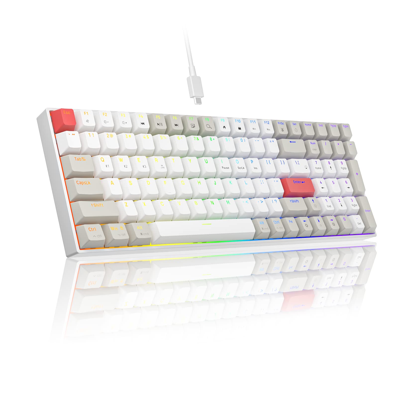 NEWMEN GM1000 Wireless Mechanical Keyboard NKRO,USB-C&2.4G&Bluetooth ...