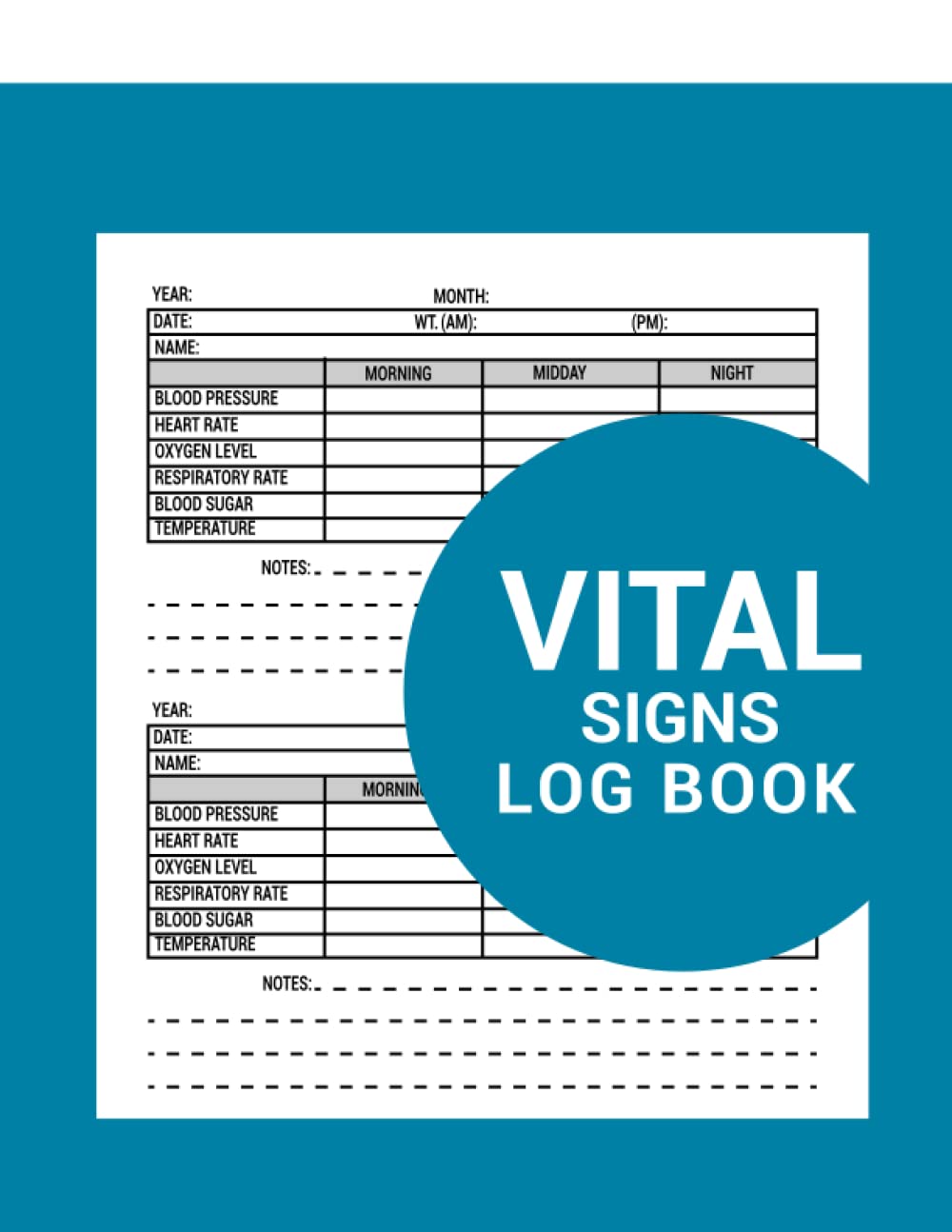 Vital Signs Log Book: Helpful daily health monitoring and medical ...