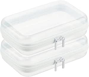 Amazon.com - 4 PCS Clear Zippered Hard Pouch, Durable, Waterproof ...