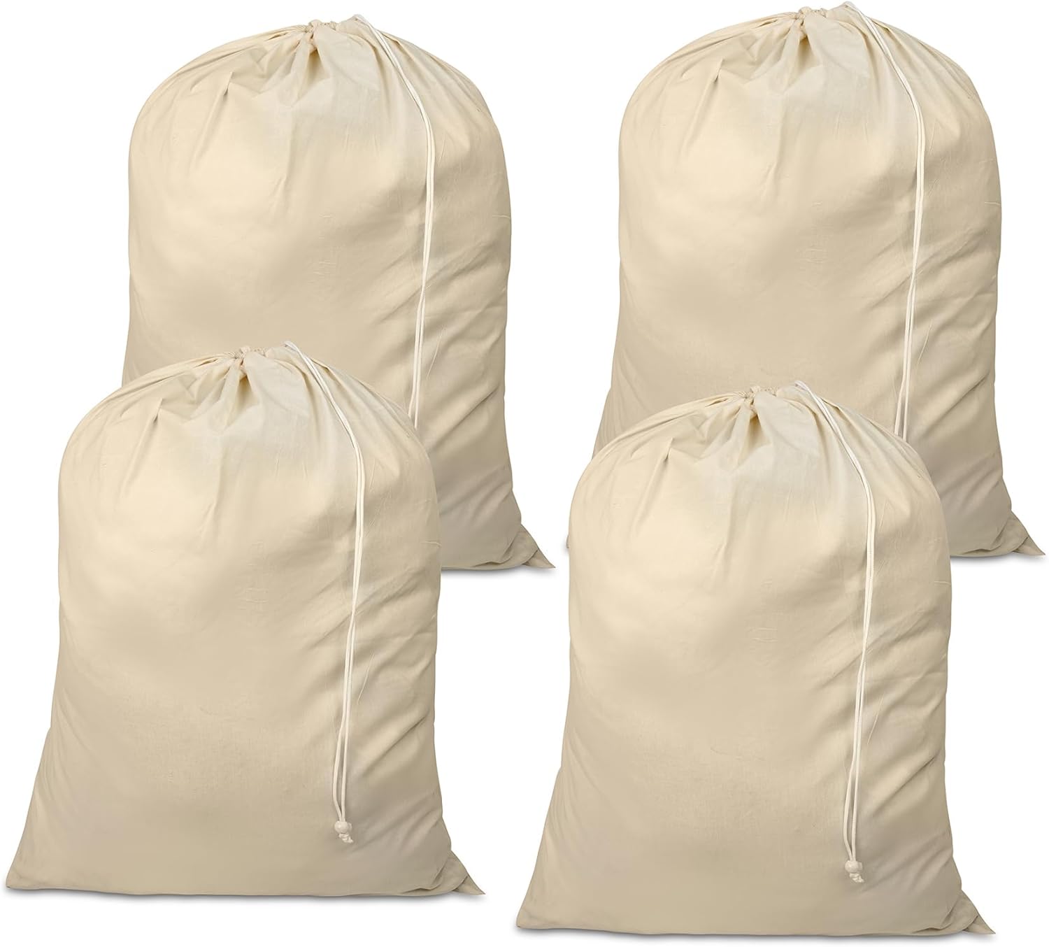 Amazon.com: Lenenz 4 Pack Reusable Laundry Bags - 100% Cotton Multi ...