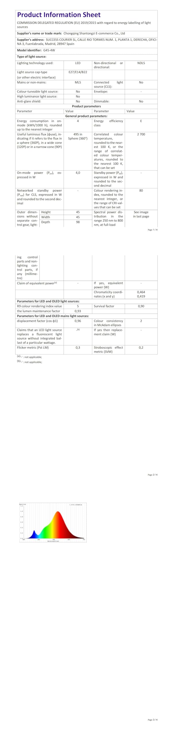 Vintage Light Bulb E27 Edison Screw Bulbs, 4W Clear Filament G45 Retro ...