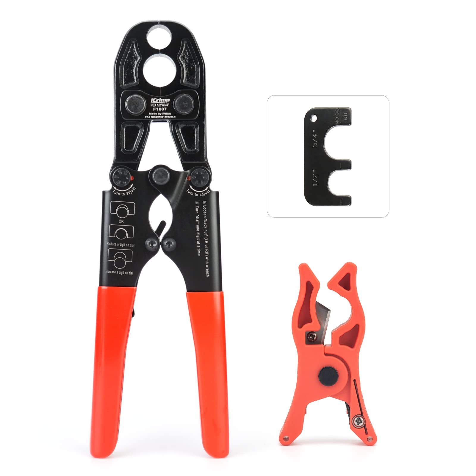 iCrimp Combo PEX Crimping Tool for 1/2 and 3/4-inch meets ASTM F1807 w ...