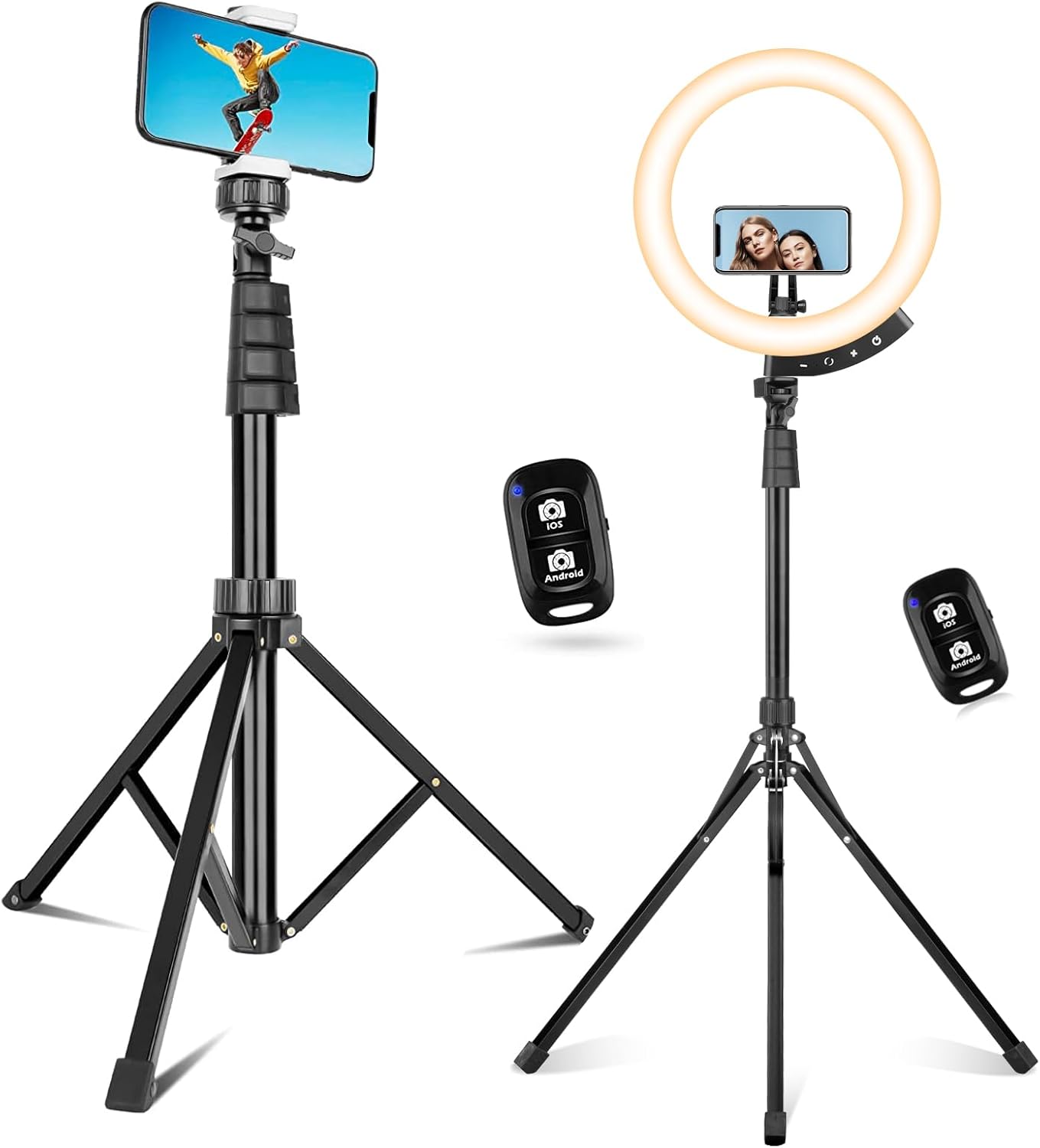 Amazon.com: Sensyne 62" Phone Tripod Bundle with Newest 12" Ring Light ...