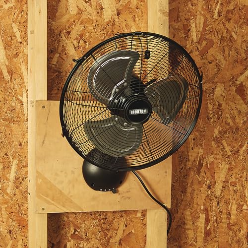 Snapklik.com : Ironton Oscillating Wall-Mount Garage Fan - 14in.