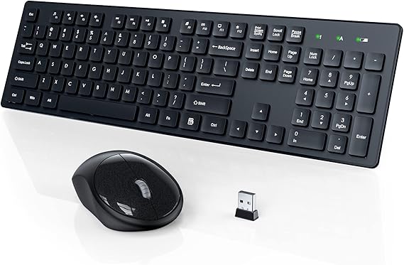 Amazon.com: Wireless Keyboard and Mouse, WisFox Full-Size Wireless ...