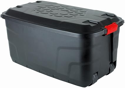Strata Heavy Duty Large Storage Box with Lid, 110L, Lockable, Indoor ...