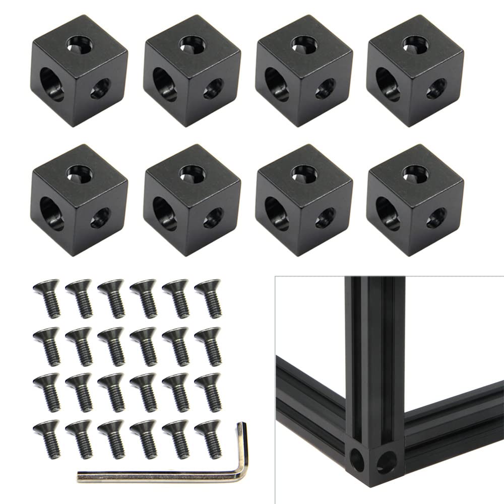Yeebyee 2020 Aluminum Cube Corner Bracket with M5x14mm Screws for 6mm ...