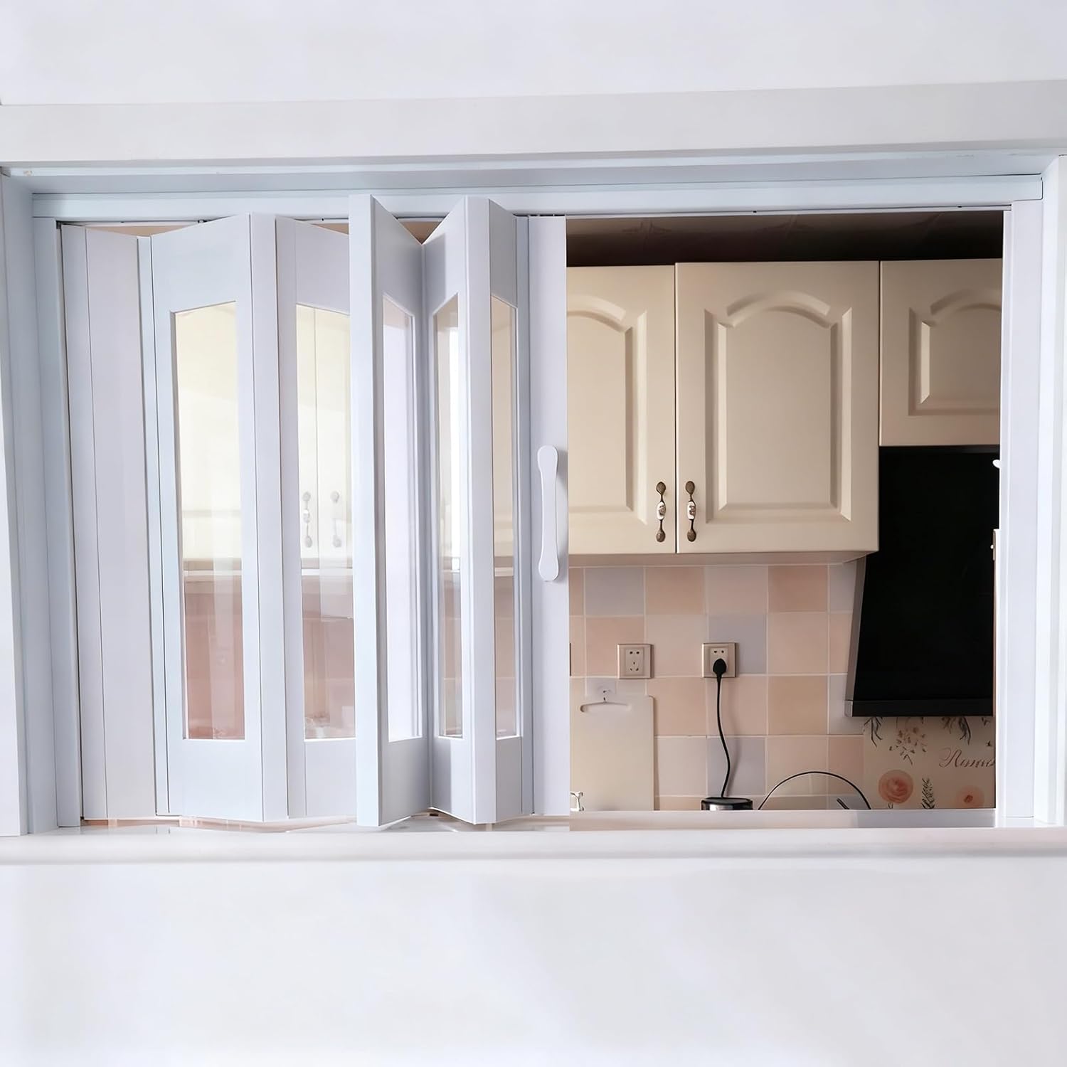 PVC Sliding Folding Window with Acrylic Glass, Accordion Door with ...