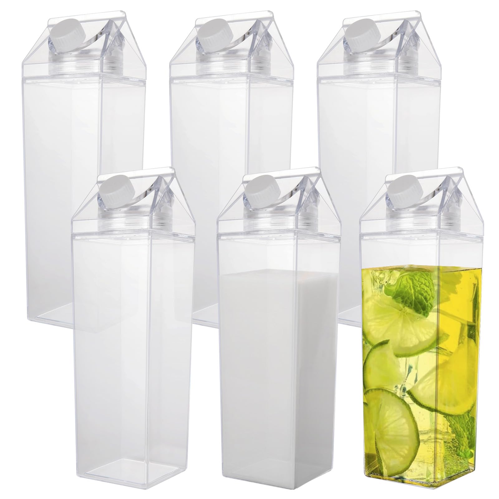 Amazon.com: ABuff 1000 ml/ 34 Oz Milk Carton Water Bottle 6 Pack Clear ...