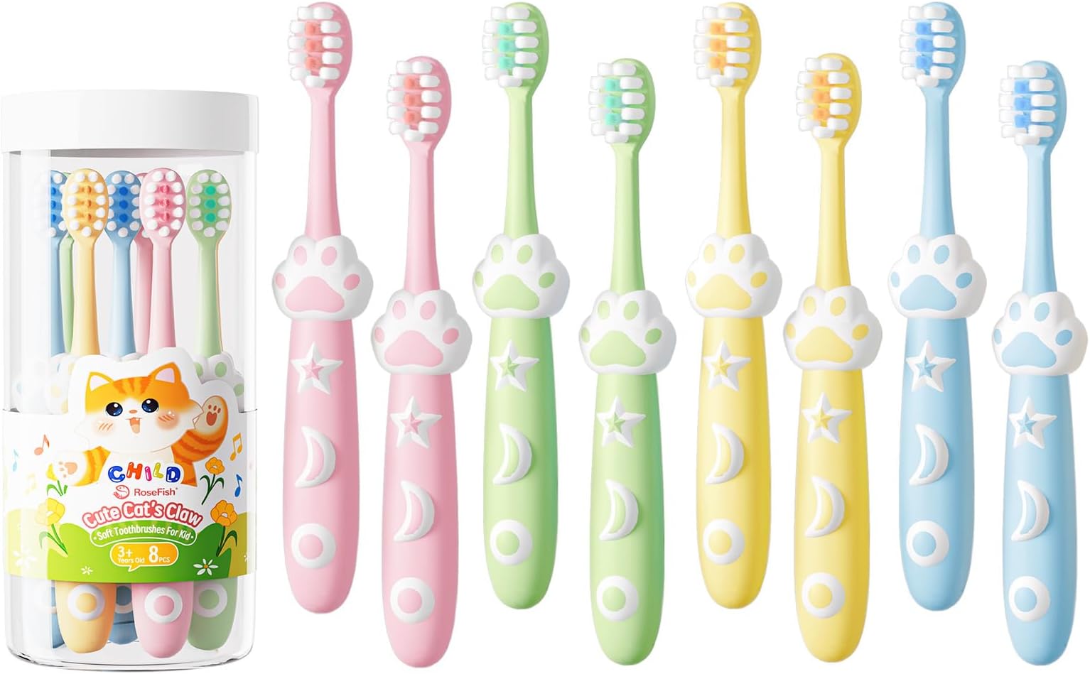 Amazon.com: Patelai 24 Pcs Toddler Toothbrush for Age 2+, Children ...