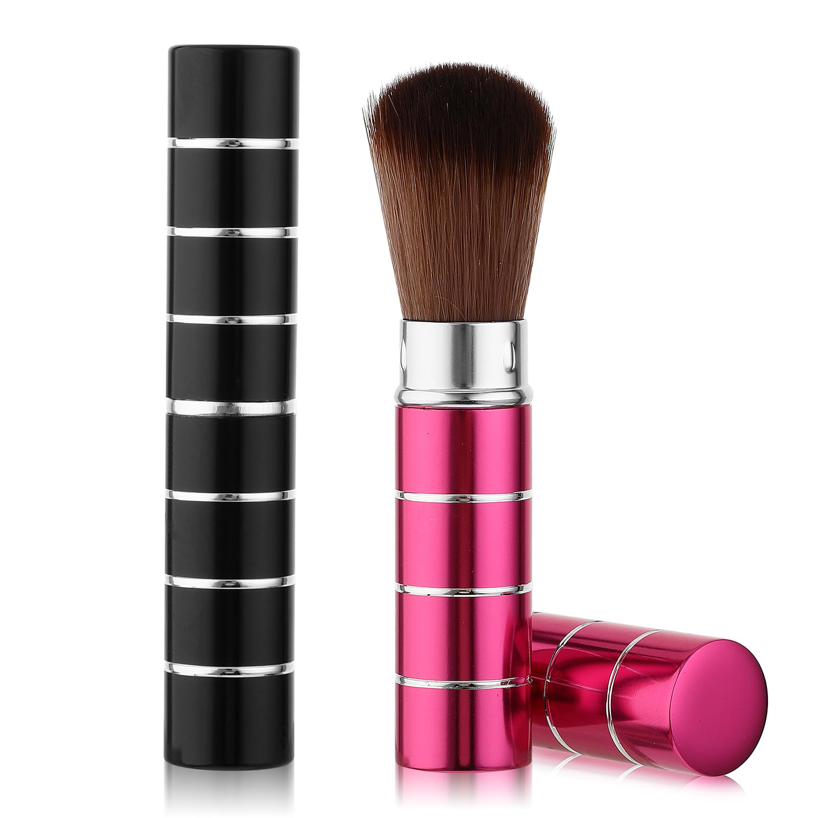 Amazon.com: 2 Pcs Retractable Makeup Brush, Travel Blush Brush, Kabuki ...
