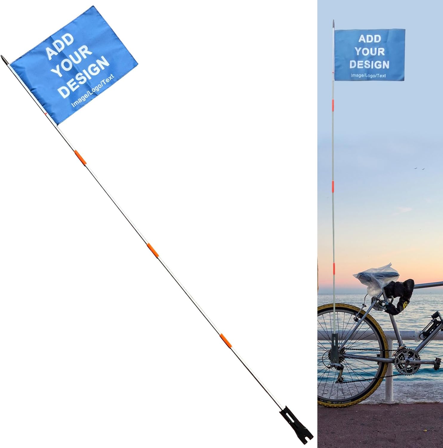 Amazon.com: Custom Bicycle Flags with Pole Custom Bike Safety Flag ...