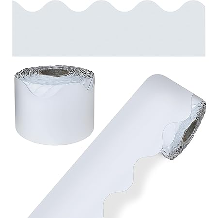 Amazon.com: Black and White Bulletin Board Borders Scalloped Classroom ...